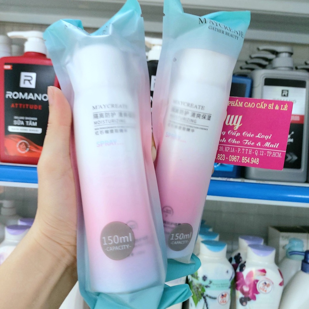 Xịt Chống Nắng Dưỡng Trắng Da MayCreate Moisturizing 150ml Nội Địa ...