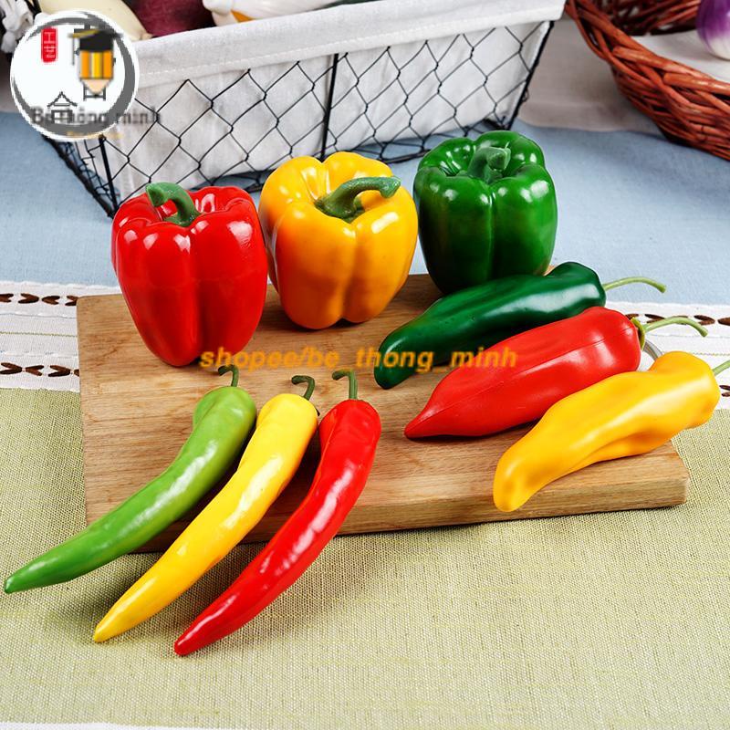 mô hình Ớt Chuông , ớt ngọt , ớt dài trái giả dùng trang trí nhà cửa ...