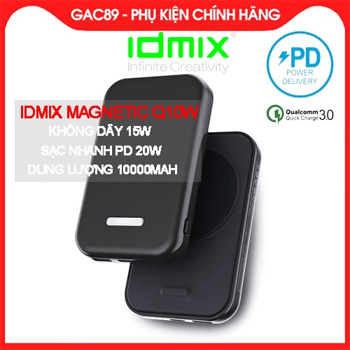 Sạc dự phòng không dây từ tính IDMIX Q10W 10000mAh 15W | Shopee Việt Nam
