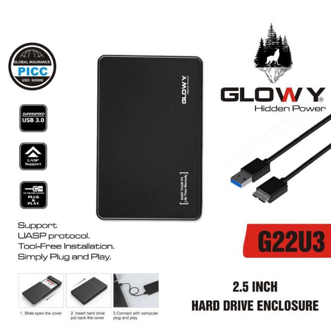 Hộp chuyển_Box HDD GLOWAY; Western; FB-Link; ORICO Trong suốt_2.5 USB 3 ...