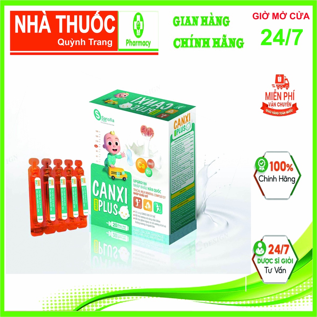 Canxi Nano Plus (Sanofia) Hộp 20 ống -Bổ sung canxi và tăng sức đề kháng | Shopee Việt Nam