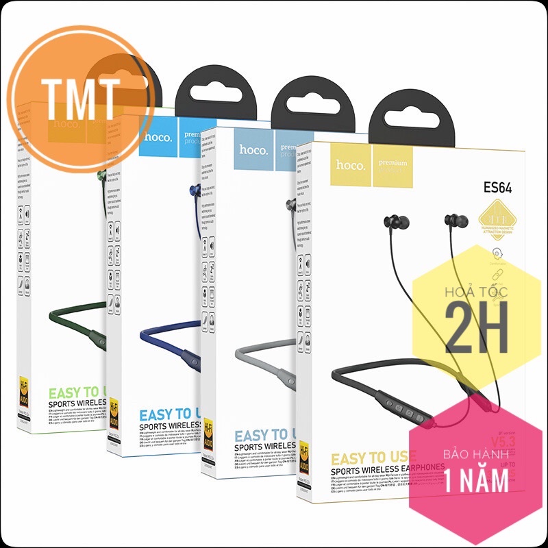Tai nghe Bluetooth thể thao Hoco ES64 quàng cỗ thời gian nghe nhạc 30H | Shopee Việt Nam