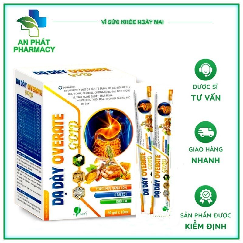 Dạ dày Overate Gold - Gói sữa uống nghệ,mật ong, Curcumin nano giúp ...