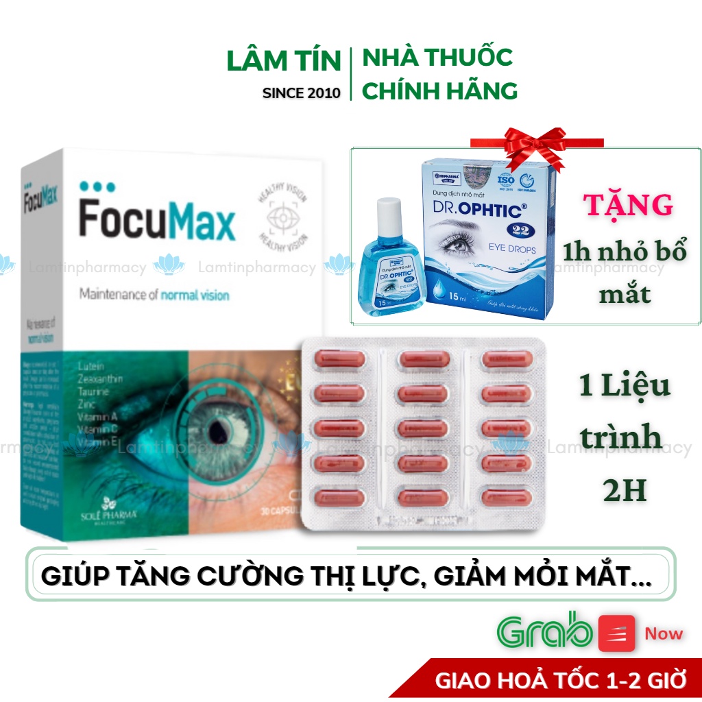 (Tặng Quà Chất ) Bổ mắt FocuMax tăng cường thị lực giảm khô mắt mỏi mắt ...