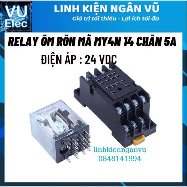 Relay 24V 14 chân 5A, Rơ le trung gian, relay 14 chan 24V | Shopee Việt Nam