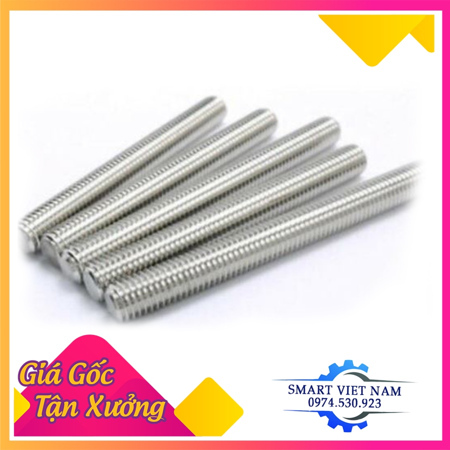 Thanh ren,ty ren inox M4,M5,M6,M8,Combo 2 thanh tiêu chuẩn 1m | Shopee ...