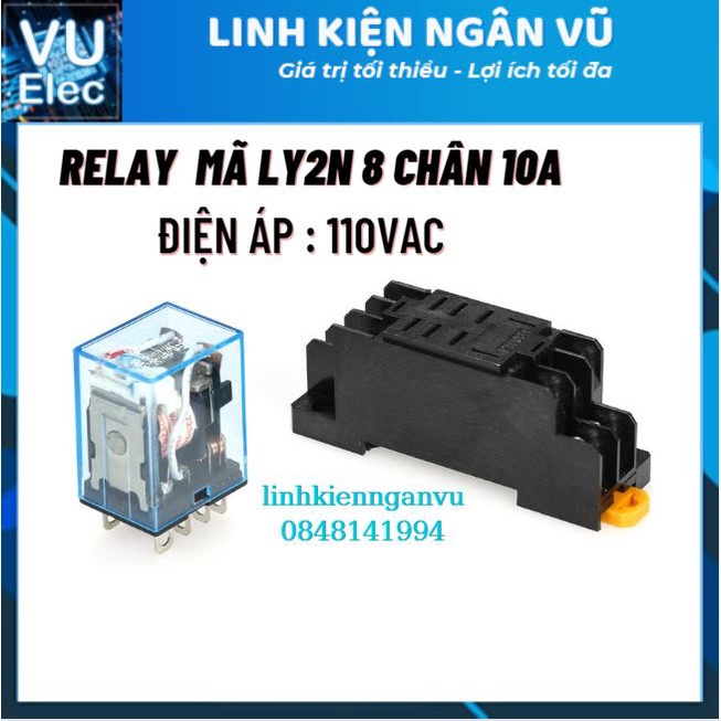 Relay LY2N 8 chân 110VAC, relay 8 chân 110v,rlay trung gian | Shopee ...