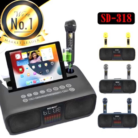 Loa Karaoke Bluetooth SD318 Âm Thanh Hay Nhỏ Gọn Phiên Bản Cao Cấp. Tặng Kèm 2 Micro Không Dây ...