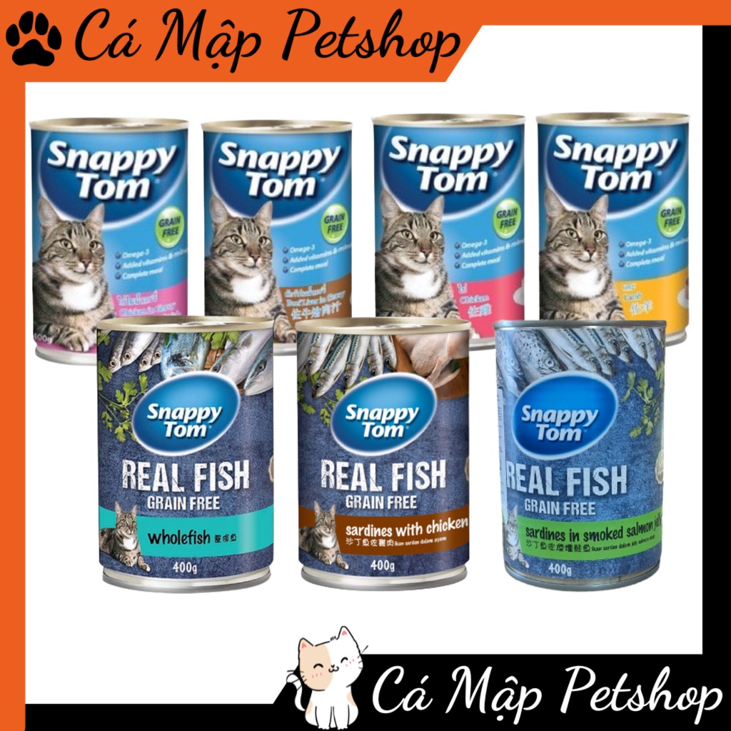 [MUA 4 TẶNG 1 - XÉ NHÃN] Pate Snappy Tom cho mèo – Lon 400gr | Shopee Việt Nam