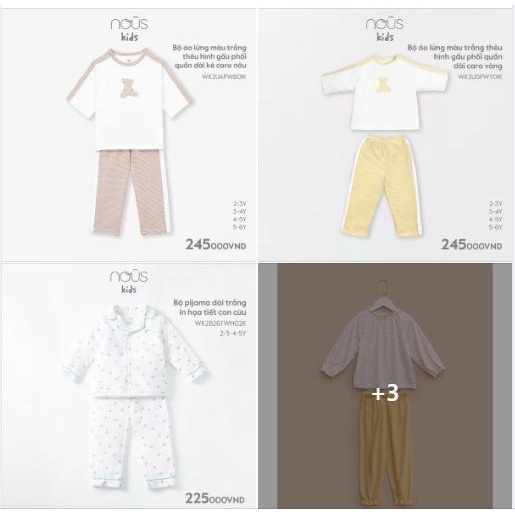 Bộ quần áo Nous Kids mẫu năm 2023 họa tiết ( Size Nous Kids 2Y 3Y 4Y và ...