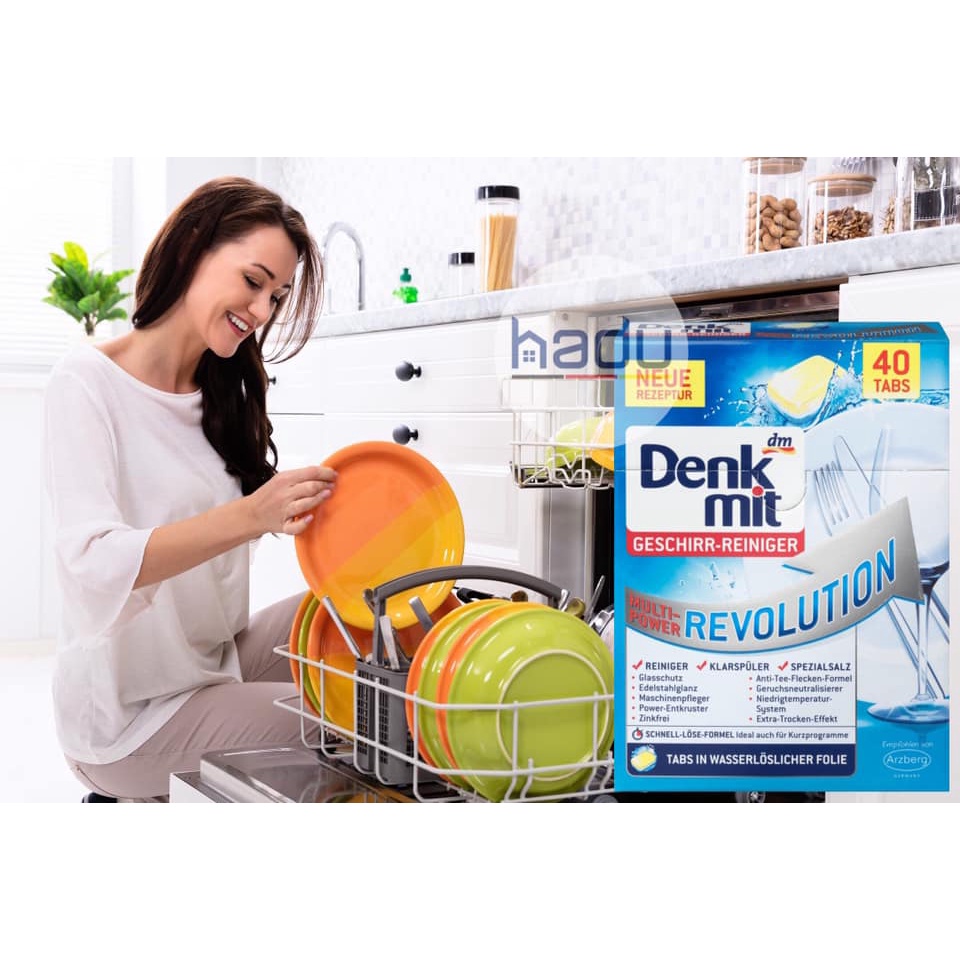 [HỘP 40 VIÊN]VIÊN RỬA BÁT DENKMIT REVOLUTION DÀNH CHO MÁY RỬA CHÉN BÁT ...