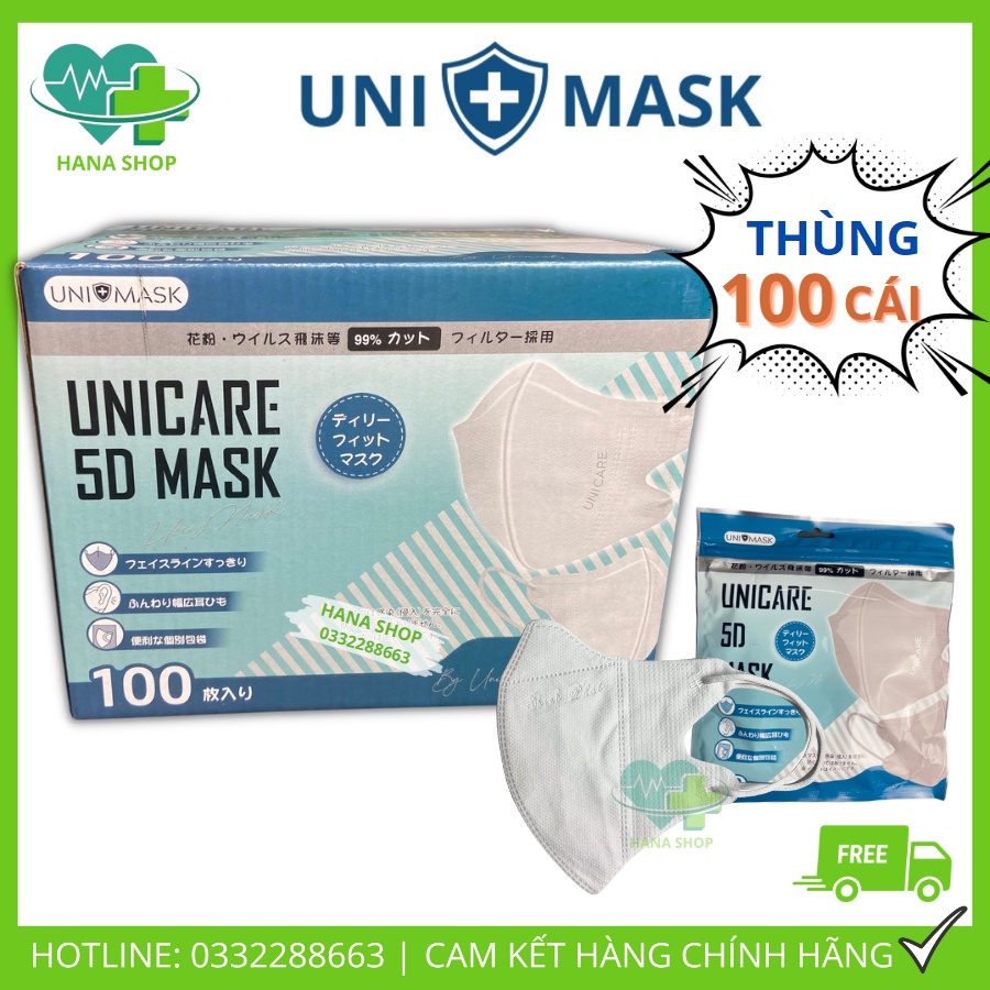 Set 120 Cái Khẩu Trang 5D UNI MASK (Uni Care) Hàng Cao Cấp Chống Bụi ...