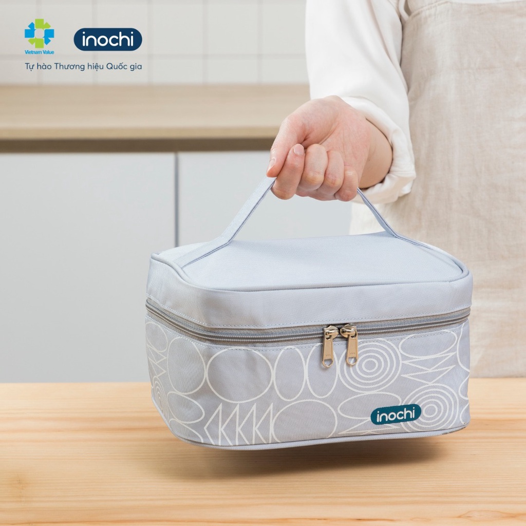 Hộp đựng cơm thuỷ tinh giữ nhiệt inochi kèm túi giữ nhiệt văn phòng đi ...