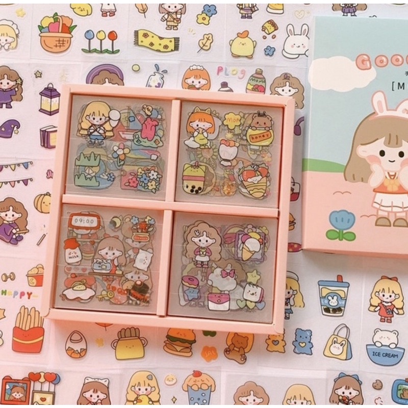 Sticker Hình Dán Cute Xinh Xắn Trang Trí Dán Sổ Vở Bình Nước Bàn Học ...