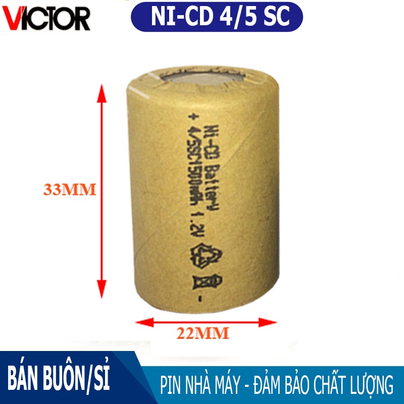 Pin NiCd 34x23mm 4/5 SC dòng xả 10-15C-1500mAh dành cho pin máy khoan ...