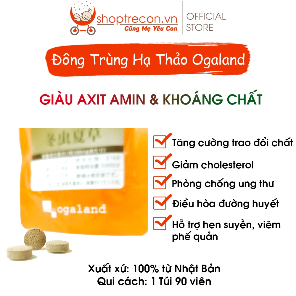 Viên uống đông trùng hạ thảo Ogaland Nhật Bản 1 túi 90 viên | Shopee Việt Nam