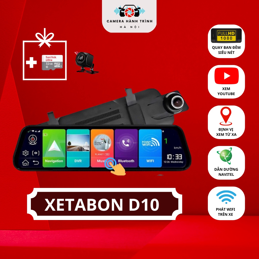 Camera hành trình ô tô D10 độ phân giải FullHD có bản đồ navitel độc ...