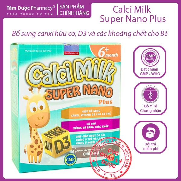 [CHÍNH HÃNG] Calci Milk Super Nano Plus - Bổ sung canxi, D3 và các vitamin khoáng chất cho bé từ ...