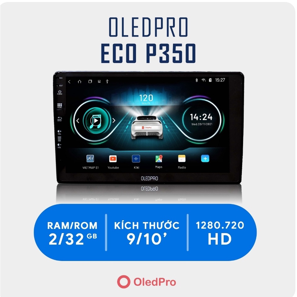 (Giá siêu rẻ) Màn hính Android OLED PRO ECO P350 mới tặng kèm VM s2 cam lùi cam hành trình vs ...