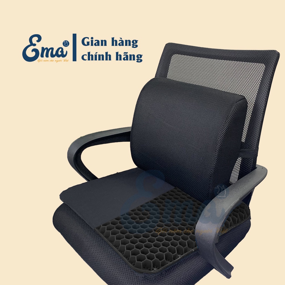 Bộ Gối Tựa Lưng Không Gel And đệm Lót Mông Ghế Văn Phòng 3d Silicon Sp04 Ema Shopee Việt Nam