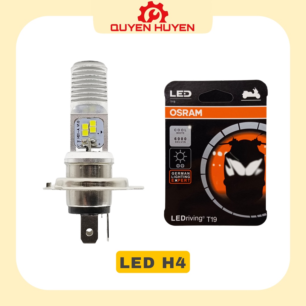 Bóng đèn pha LED xe máy OSRAM M5, H4 - 2 chân, 3 chân - Dream, Wave, Cub, Future, Lead, Air ...