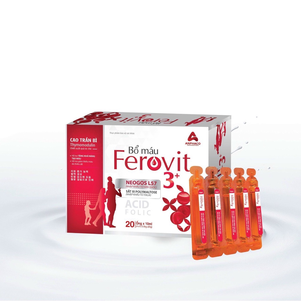 Ferovit Bổ Sung Sắt Dạng Nước Dễ Uống, Không Tanh, Không Táo Bón Hộp 20 ...