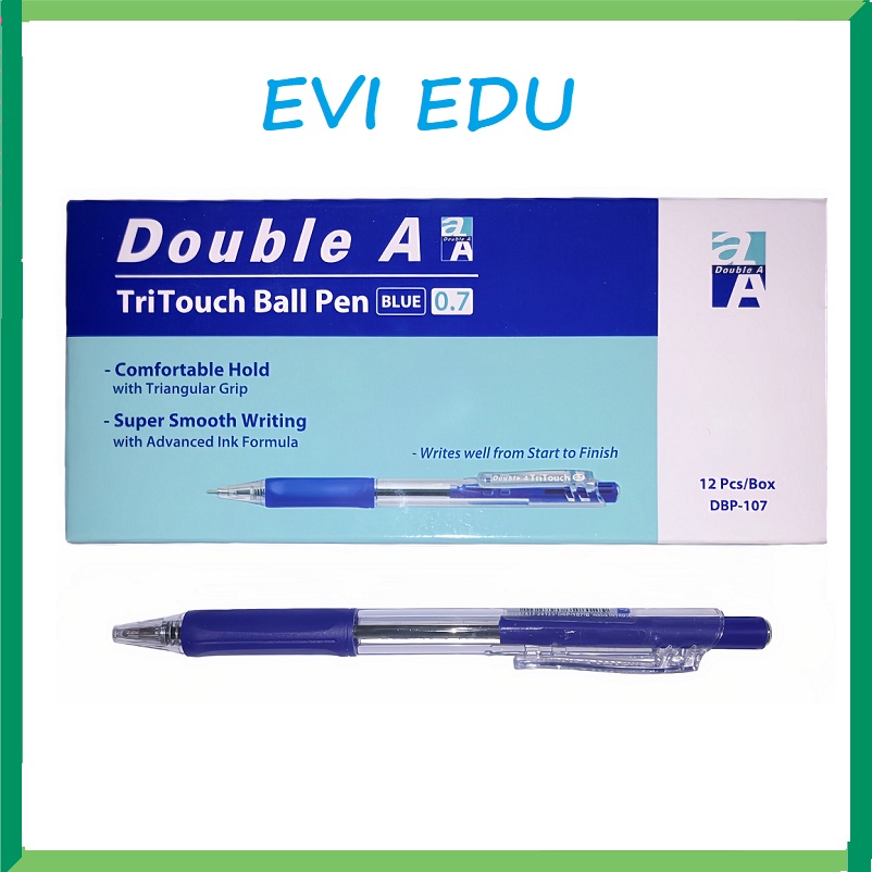 [Hàng chính hãng] Hộp bút bi Tritouch Double A mực xanh ngòi 0.7mm trơn ...