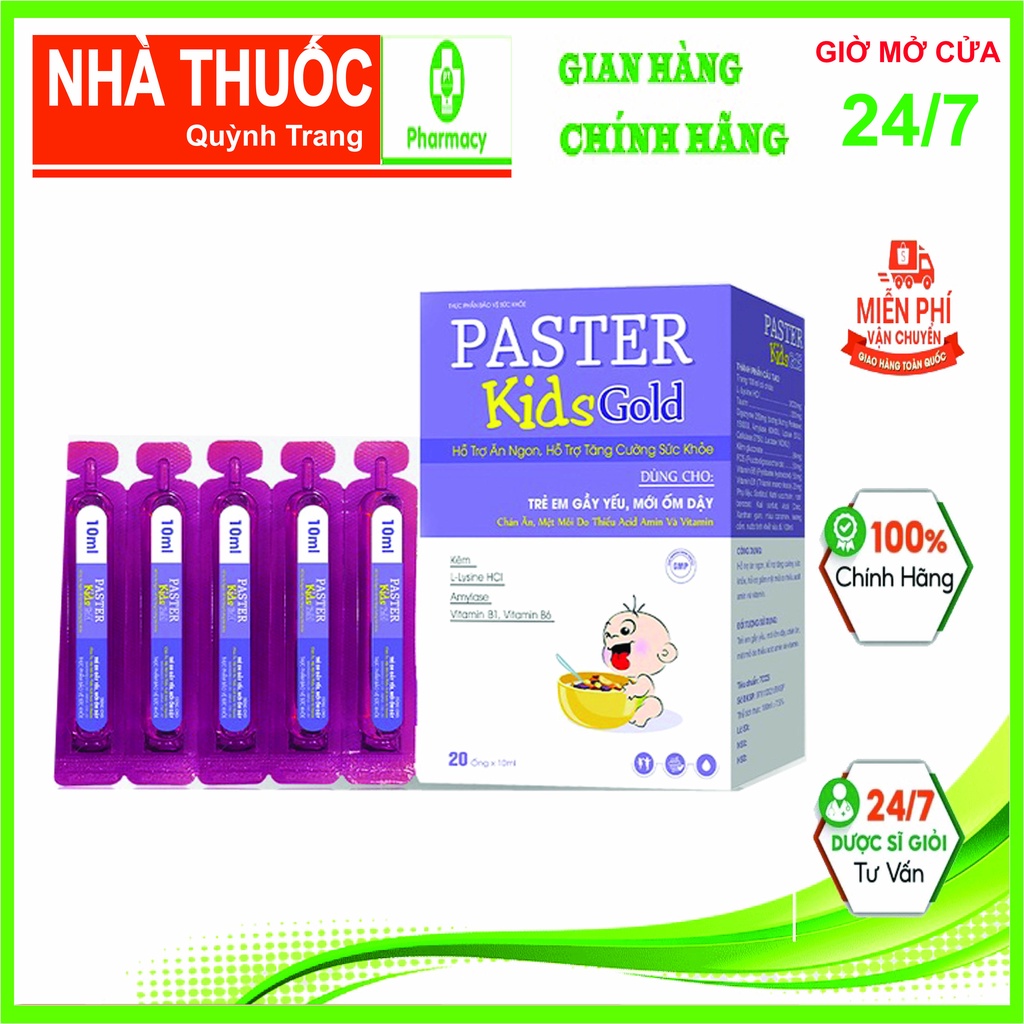 Paster kid Gold (Hộp 20 ống).-Tăng Sức Đề Kháng, Vị Thơm Ngon, Dễ Uống ...