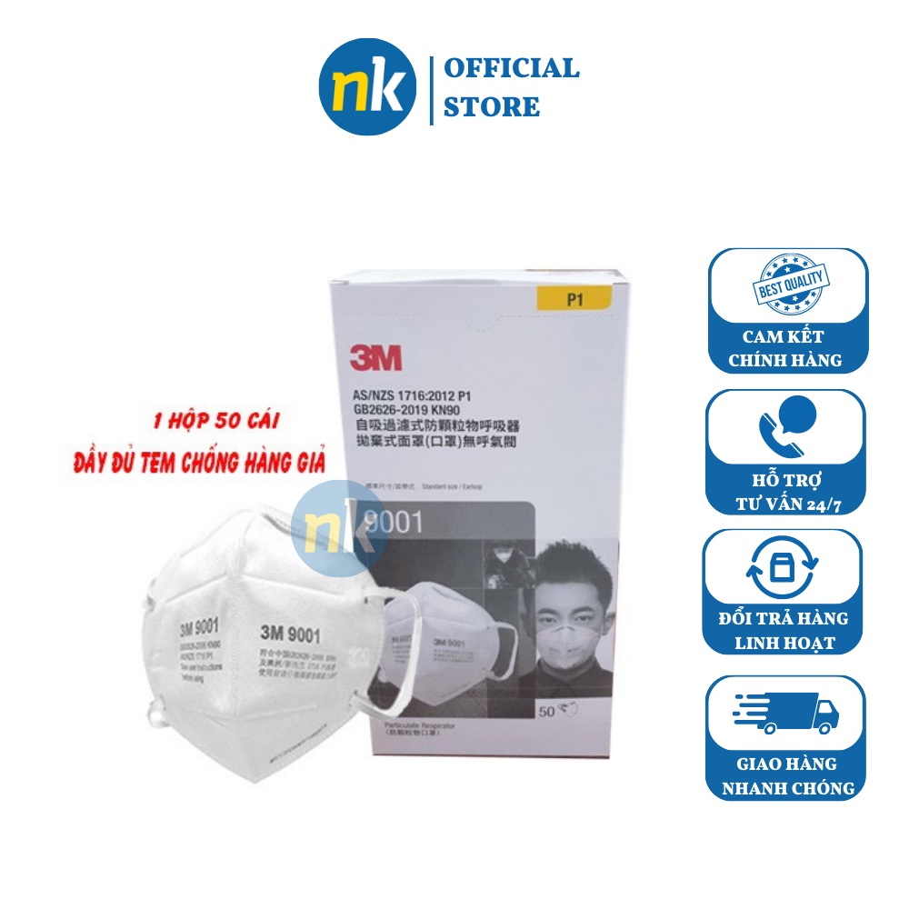 Khẩu Trang 3M 9001 Lọc 90% Bụi Mịn & Khí Thải Chuẩn N90 - Hàng Chính ...