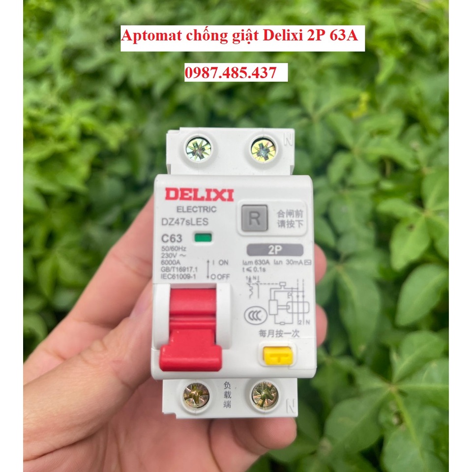 Aptomat Chống giật chống rò - chống quá tải RCBO DELIXI DZ47sLES 16A, 20A, 25A, 32A, 40A,63A ...
