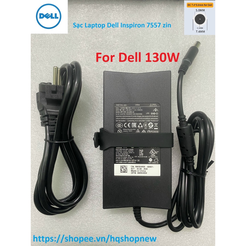 ⚡️ Sạc Laptop Dell Inspiron 7557 19.5V - 6.7A - 130W Chân to | Shopee ...
