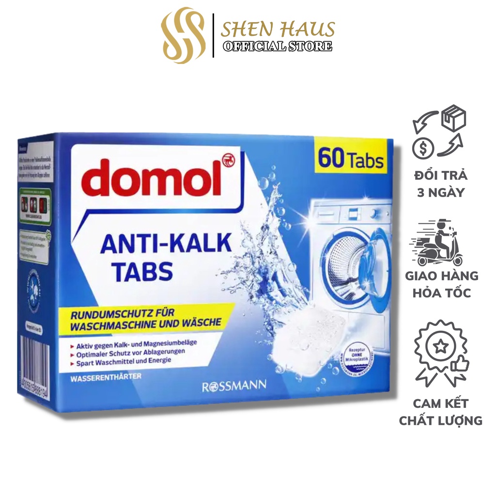 Hộp 60 Viên Tẩy Lồng Máy Giặt Domol Mẫu Mới 2022 Vệ Sinh Và Làm Sạch ...
