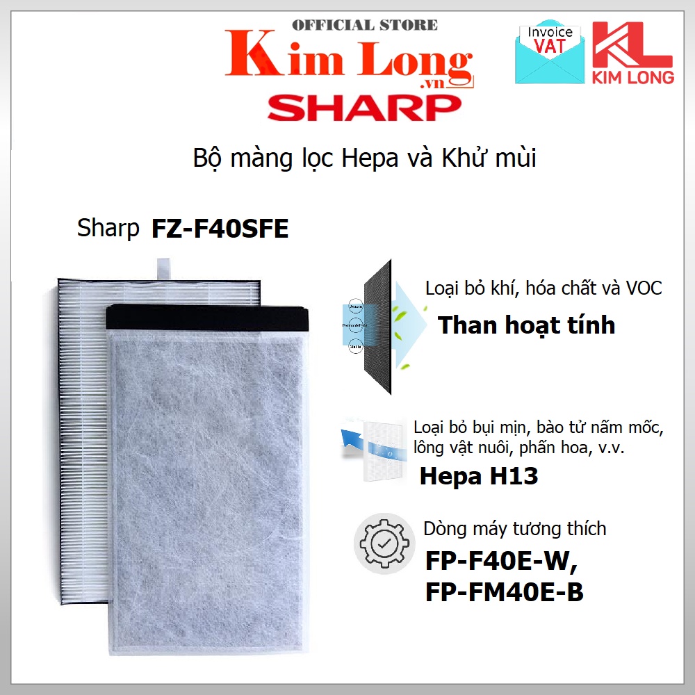 FZ-F40SFE | Màng lọc - Bộ lọc khử mùi Sharp cho FP-F40E-W , FP-FM40E-B ...