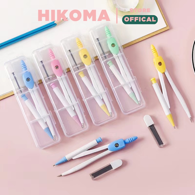 Compa học sinh sinh viên chì kim ngòi 0.5mm - set compa đồ dùng học tập ...