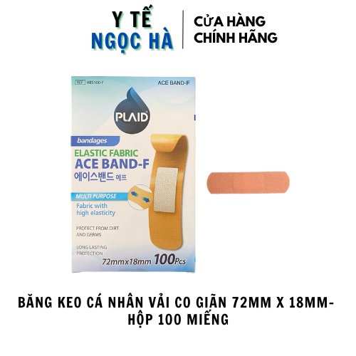 Băng Keo Cá Nhân Chất Liệu Vải Ace Band-F 72mm x 18mm (hộp 1 size - 100 ...