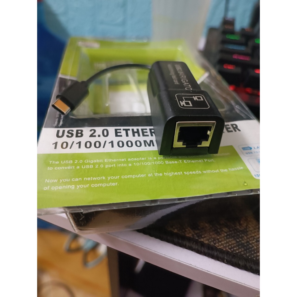 Cáp Chuyển Đổi USB to Lan 2.0 3.0 type C ra Lan type C ra Lan + Hub Sang Lan 10-100Mbps sang ...