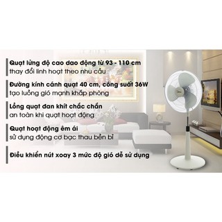 Quạt lửng Midea FTS40-17VD công suất 36W quạt lỡ chính hãng với 3 cánh ...
