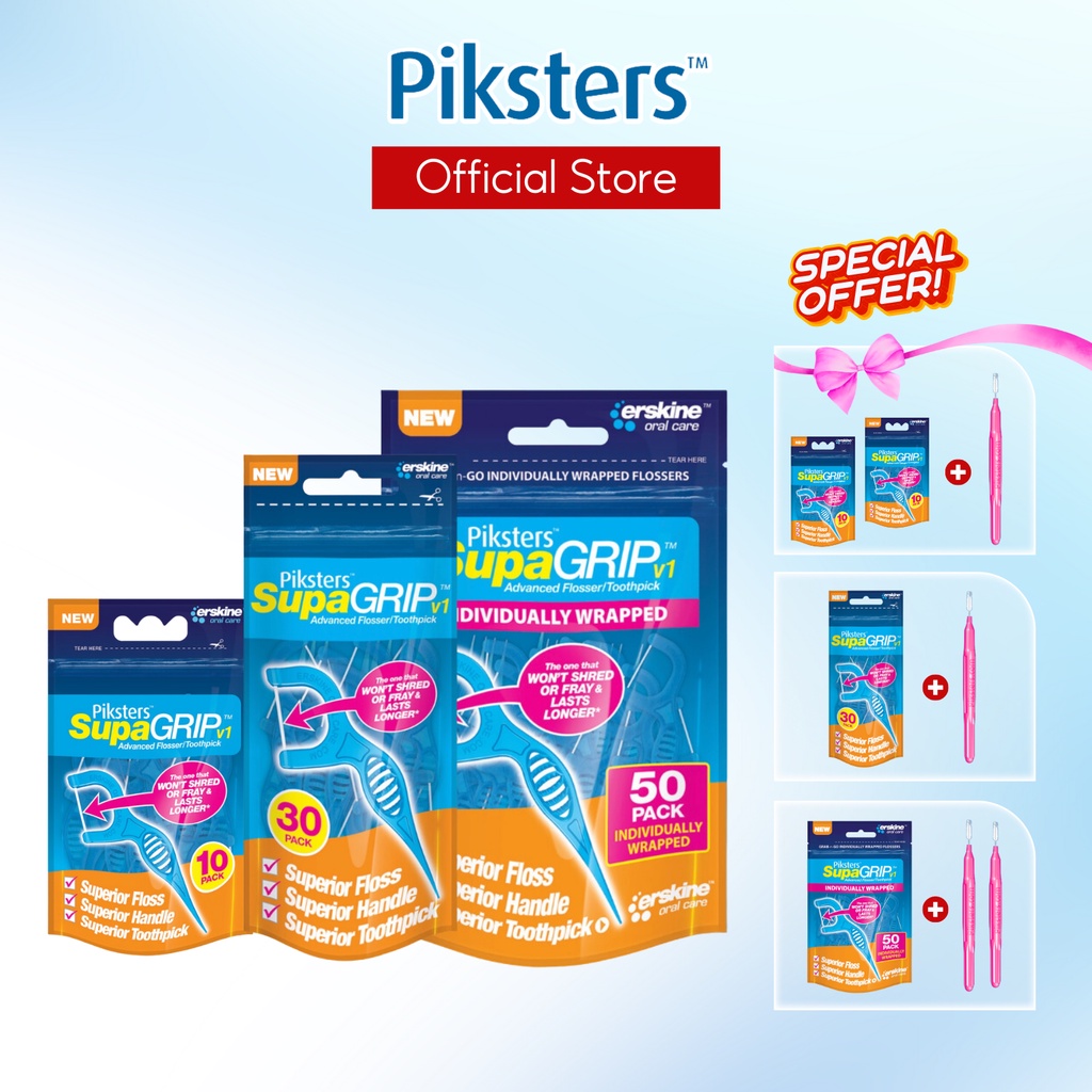 Tăm Chỉ Nha Khoa Piksters SupaGRIP - Sợi chỉ êm răng, đầu tăm siêu thon ...