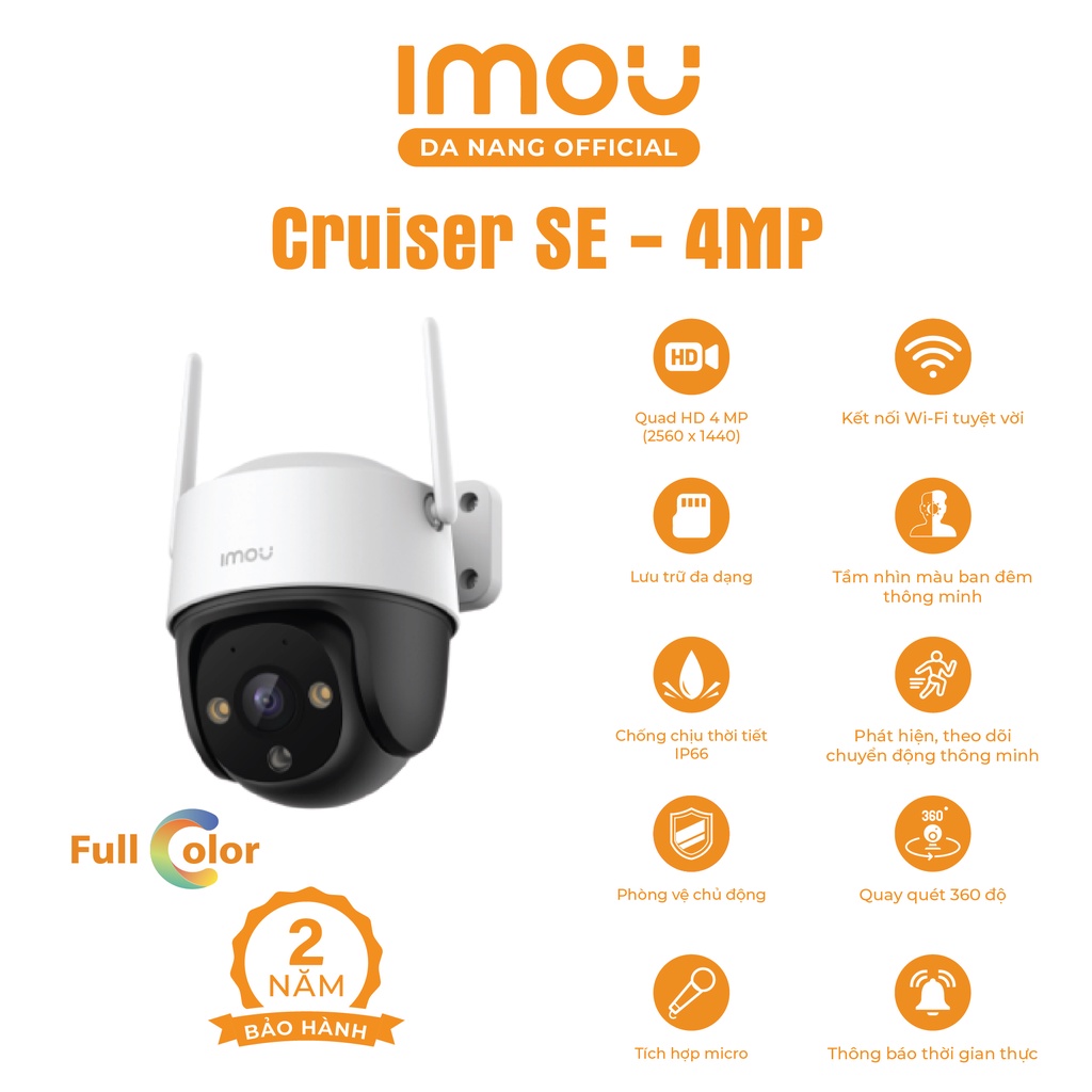 Camera Wifi ngoài trời Imou Cruiser SE (4MP) I IPC-S41FP I Bao quát 360 ...