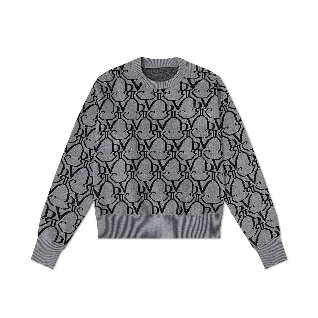 DVRK - Áo Len Tay Dài Dệt Kim Monogram Steel Grey Privé Very Busy-DVRK ...