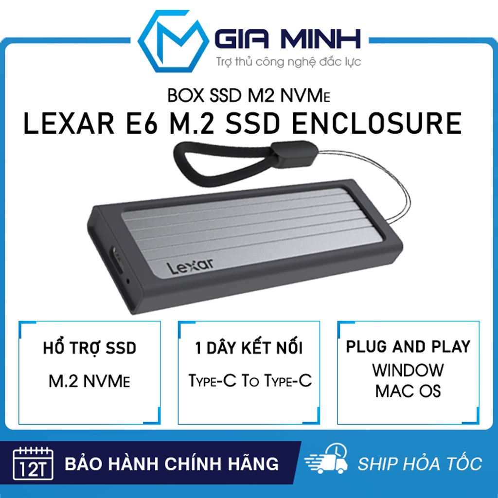 Box SSD Lexar E6 M.2 SSD Enclosure LPAE06N-RNBNG Tốc Độ 10Gbps - Kèm 1 ...