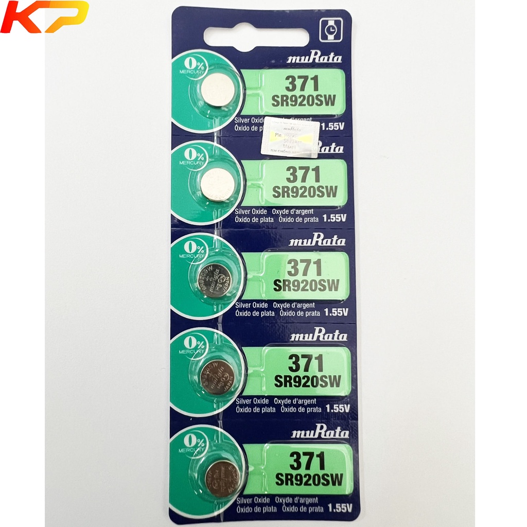 Pin đồng hồ 1.55v Silver Oxide MuRata SR920SW (Pin 371) chính hãng ...