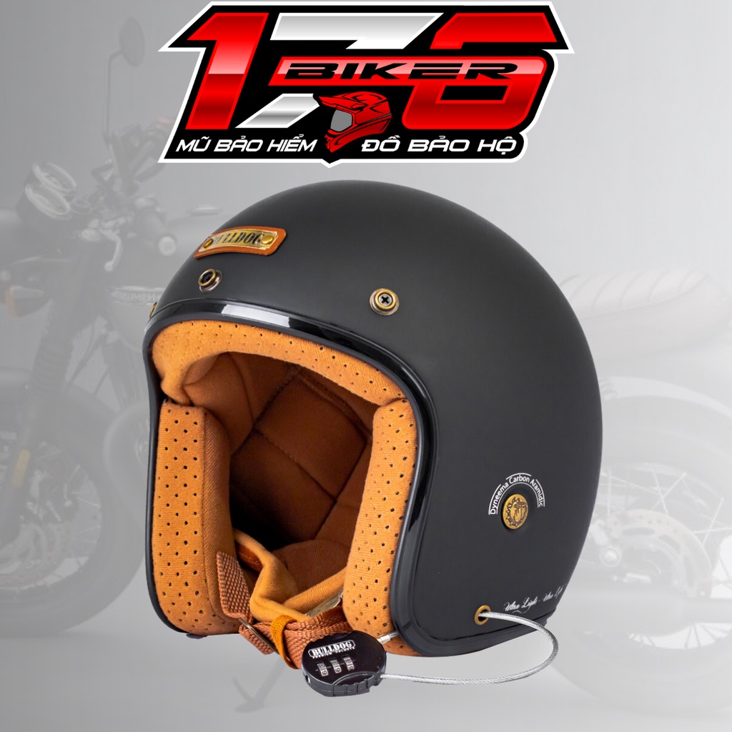 Mũ bảo hiểm 3/4 Bulldog Heli Fiberglass sợi thủy tinh siêu nhẹ - BIKER ...