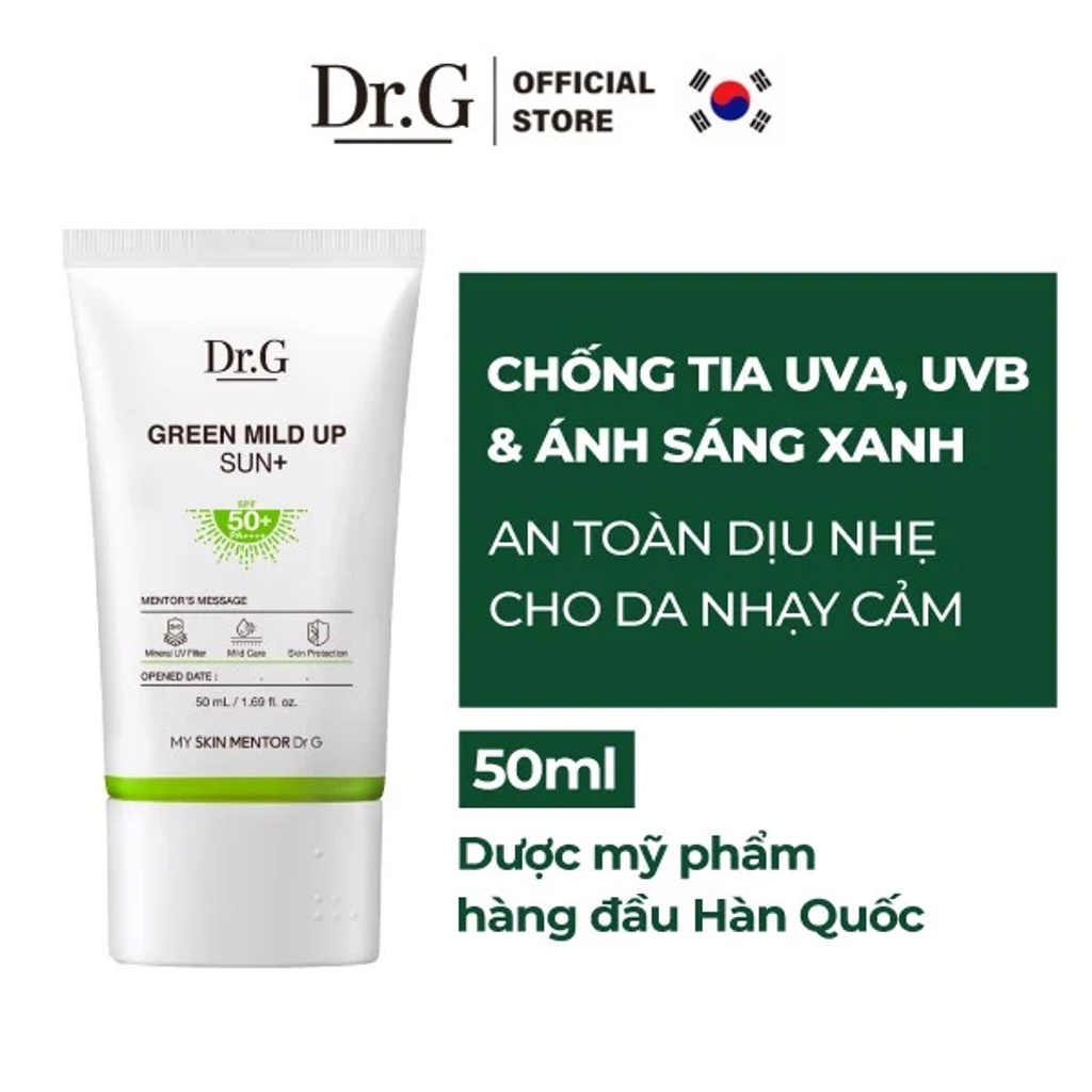 Kem chống nắng cho da nhạy cảm drg dr.g Dr.G drg (Drg)Green Mild Up Sun+ SPF 50/PA++++ (#drg ...