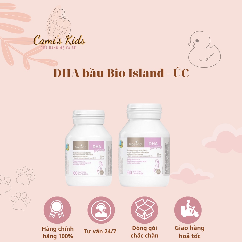 DHA bầu Bio Island Viên Uống Bổ Sung DHA cho Bà Bầu DHA bầu 60 viên | Shopee Việt Nam