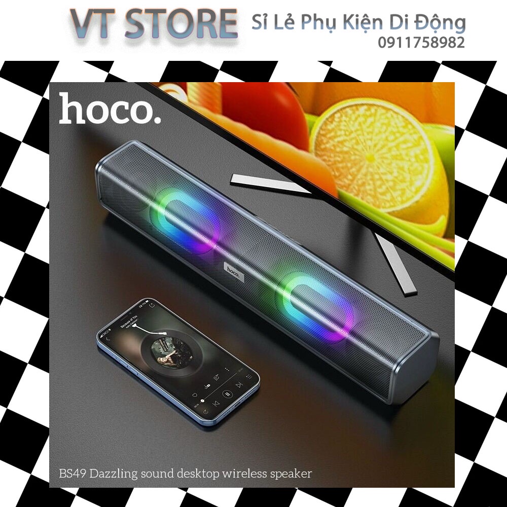 [Chính Hãng] Loa Bluetooth SoundBar Hoco BS49 - Đèn LED Theo Nhạc, Ấm ...