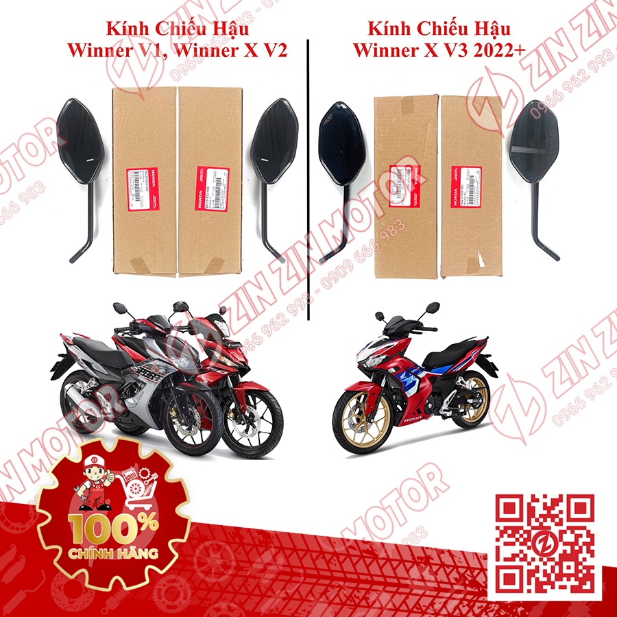 Gương, Kiếng, Kính Chiếu Hậu Winner V1, Winner X V2 V3 V4, RS150 V1 V2 ...