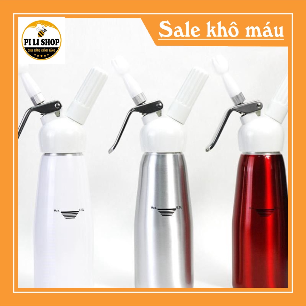 Bình xịt kem tươi, bình làm kem tươi Inox Whipper Cream 500ml | Shopee ...