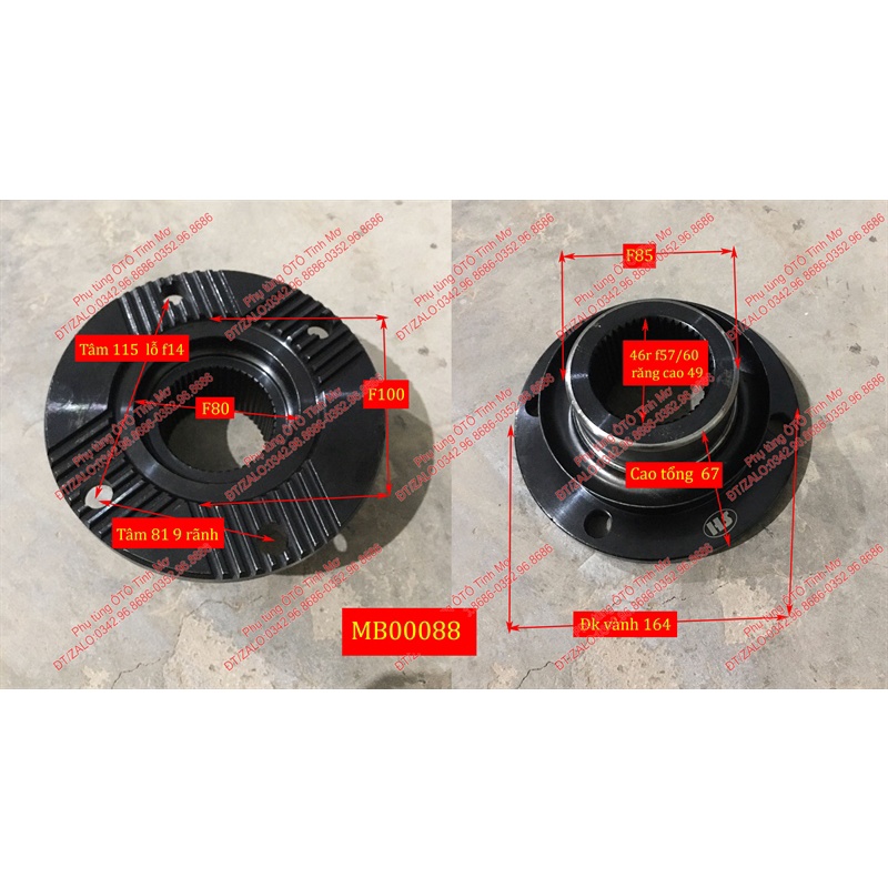 mặt bích láp lai HOWO 46T, 4 lỗ F14,cao 67 | Shopee Việt Nam