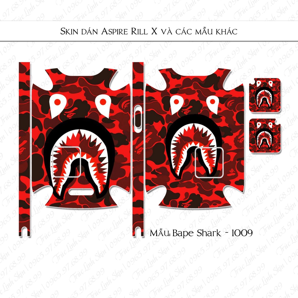 Skin decal dán Riil X mẫu Bape Shark 1009 (dễ dán, đã cắt sẵn) | Shopee ...
